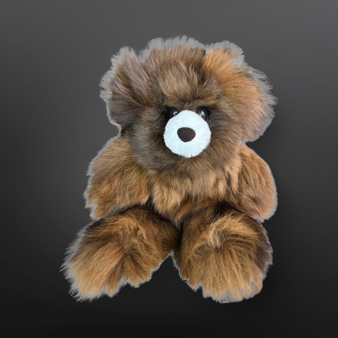 13.5 Inch Bear Alpaca Fur Toy, Handmade Llama With Real Alpaca Fur ...