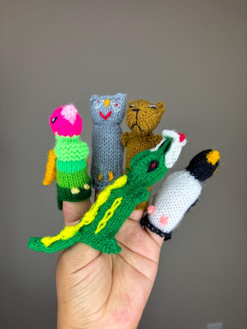 Handmade Wool Knit Finger Puppets Farm Animal (from 5 to 100 Units) - Etsy
