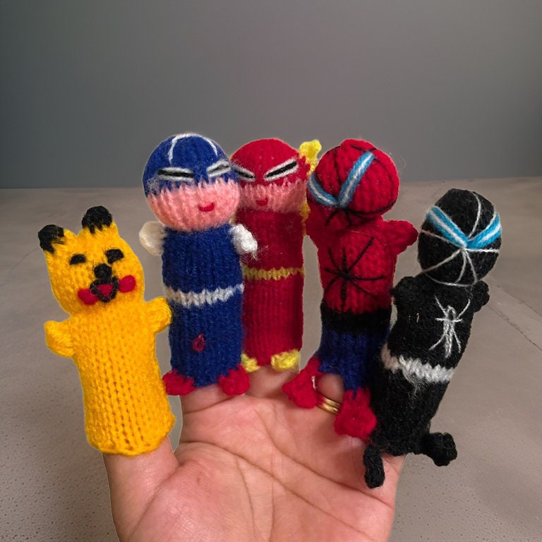 30 Finger Puppets, Hand Knitted Finger Puppets, Storytelling Puppets ...
