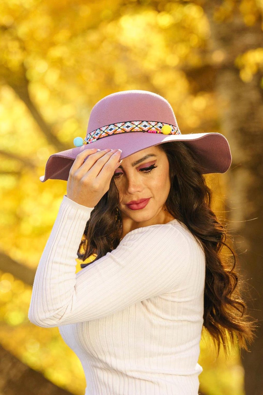 Wide Brim Felt Fedora: Handwoven Band, Artisan-made Hat - Etsy