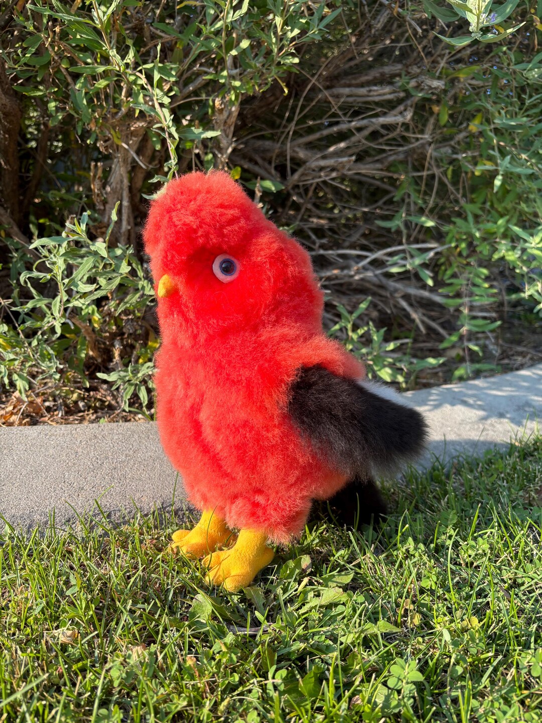 Alpaca Fur Cardinal Plush: 12 Inch Peruvian Bird Toy - Etsy