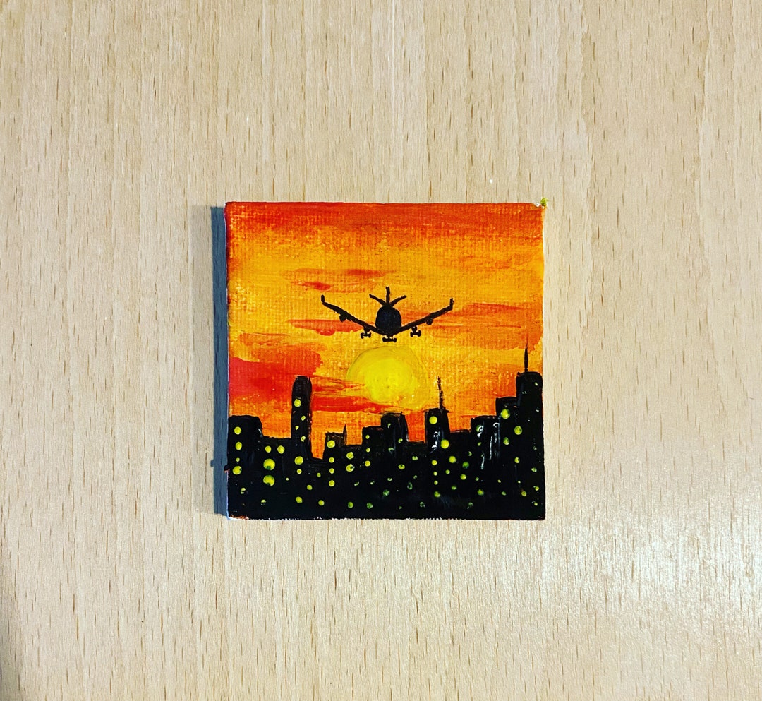 Original Acrylic Canvas Painting Handmade Abstract Aeroplane - Etsy