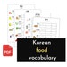 Korean Vocabulary | Food | 한국어 | 단어 - Etsy