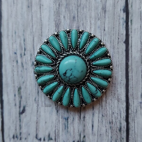 Turquoise Brooch - Etsy
