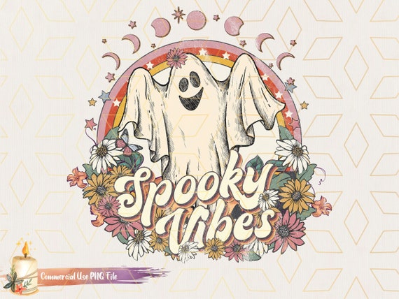 Halloween PNG Spooky Vibes Ghost Halloween Sublimation - Etsy