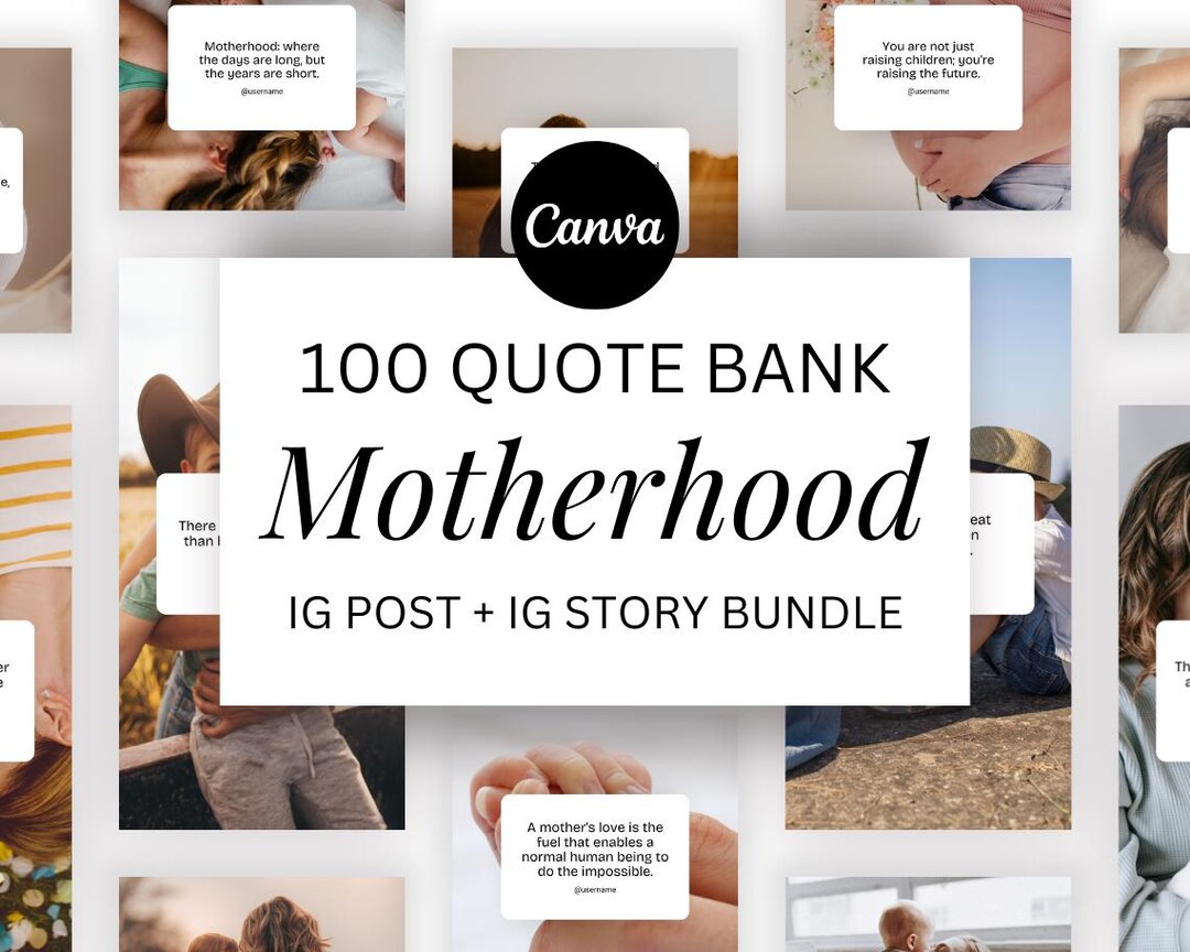 Motherhood Quote IG Post Bundle: 100 Canva Templates (digital) - Etsy