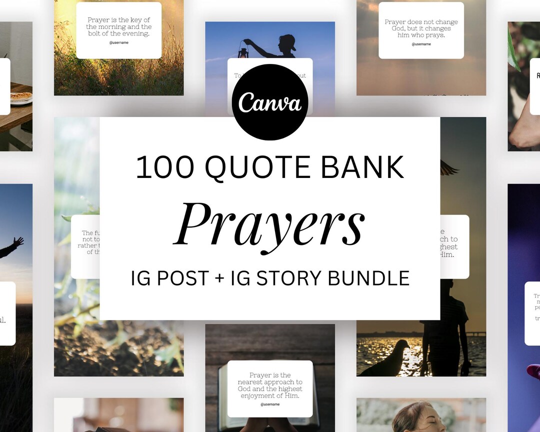 100 Prayers Quote Bank: IG Post & Story Bundle (digital) - Etsy