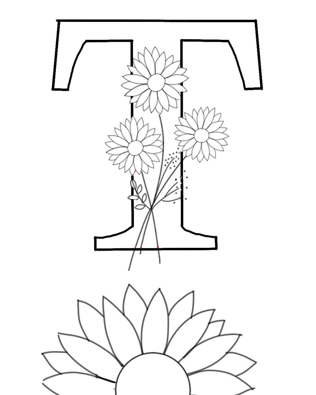 Embroidery Pattern Monogram t Instant Download - Etsy