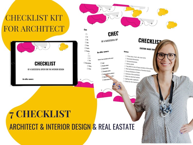 7 Checklist Kit for Architect, Interior Design, Printableto-do List ...