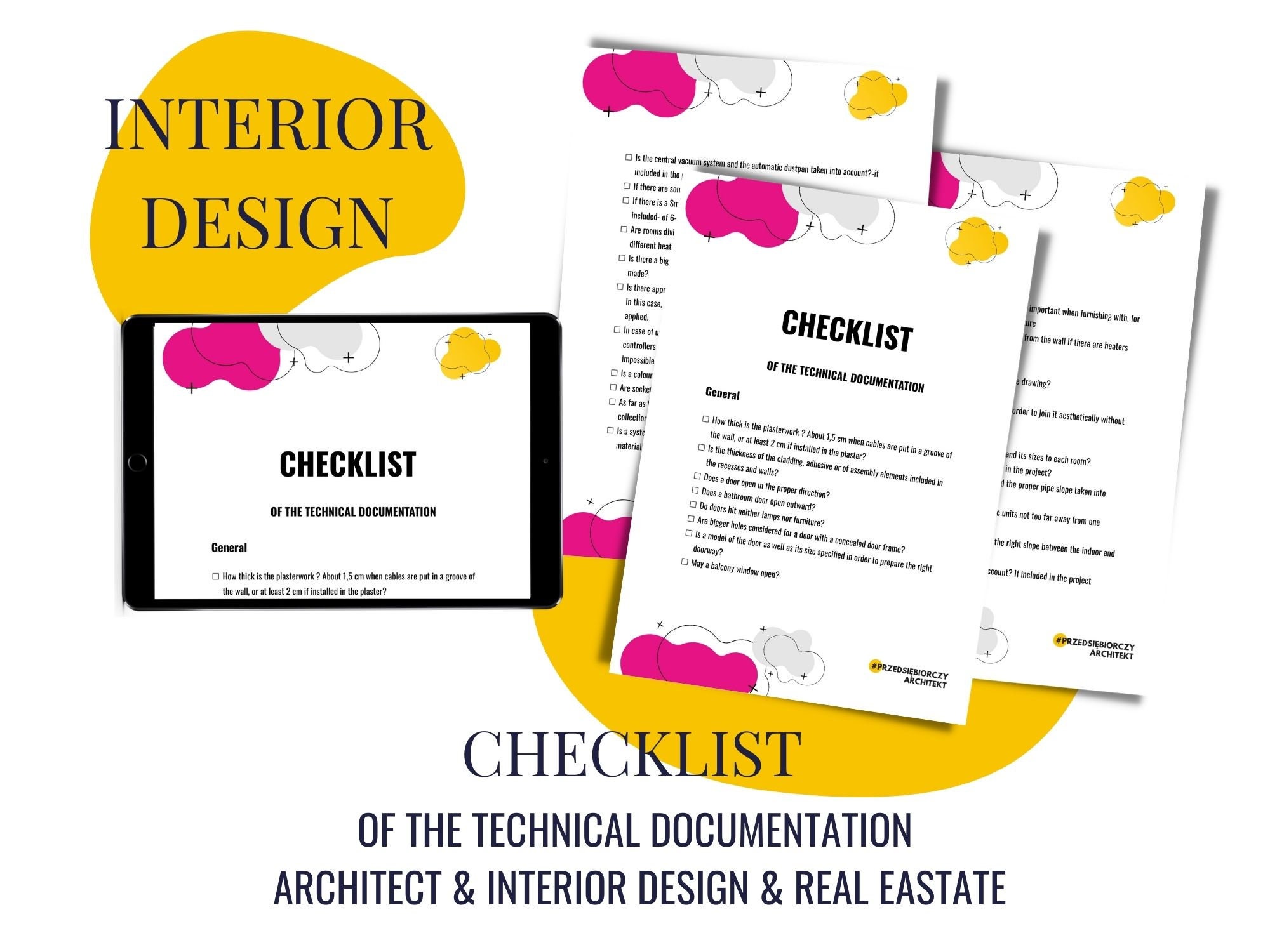 Checklist Architect, Google Documents Template, Interior Design, Checklist Technical ...