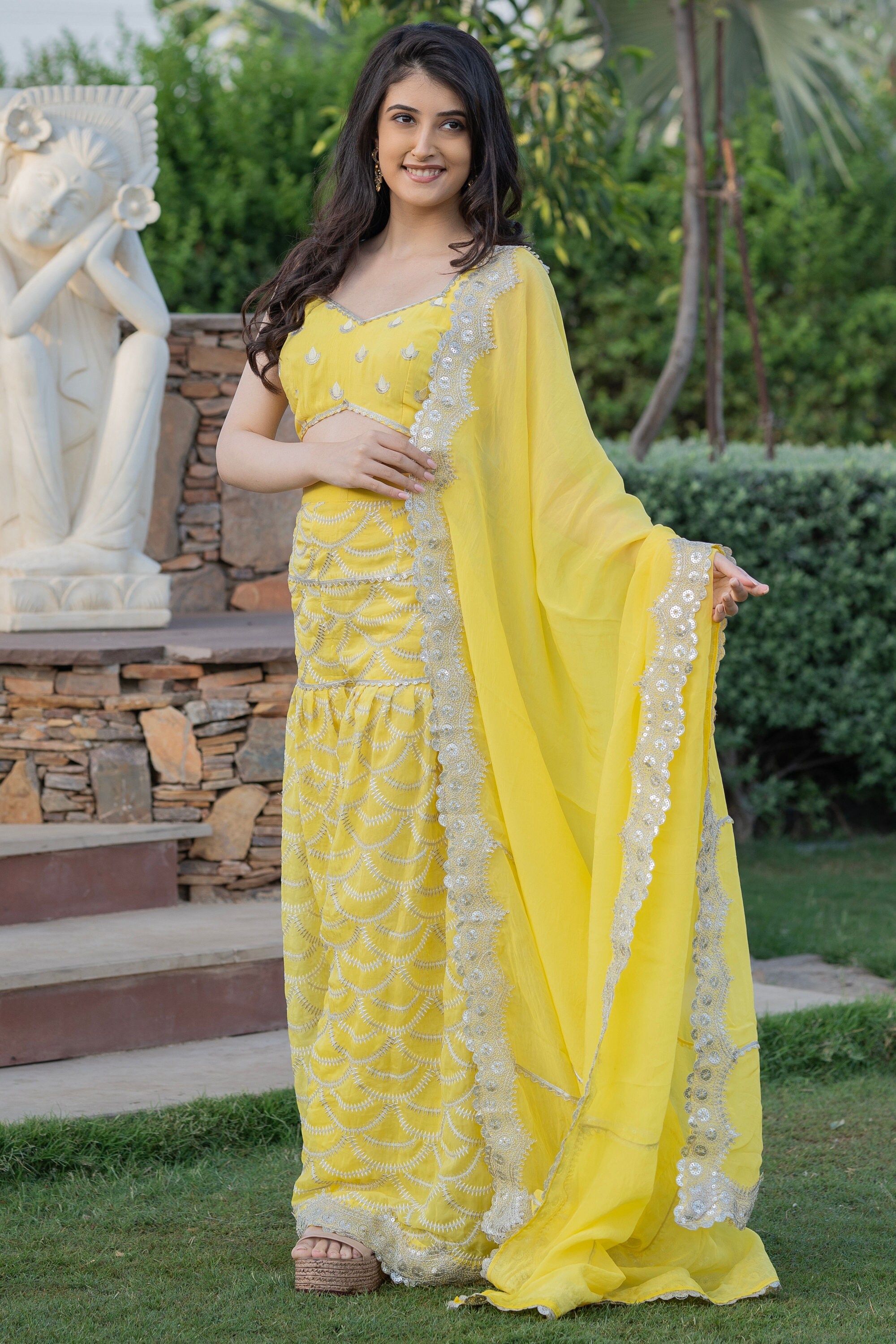 Haldi Yellow Sharara Set , Wedding Wear , Festive Wear , Women Wear ...