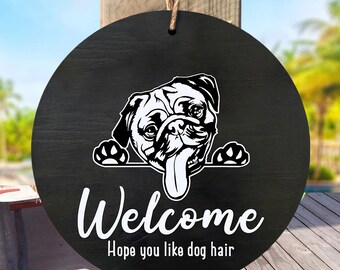 Pug Welcome Sign - Etsy