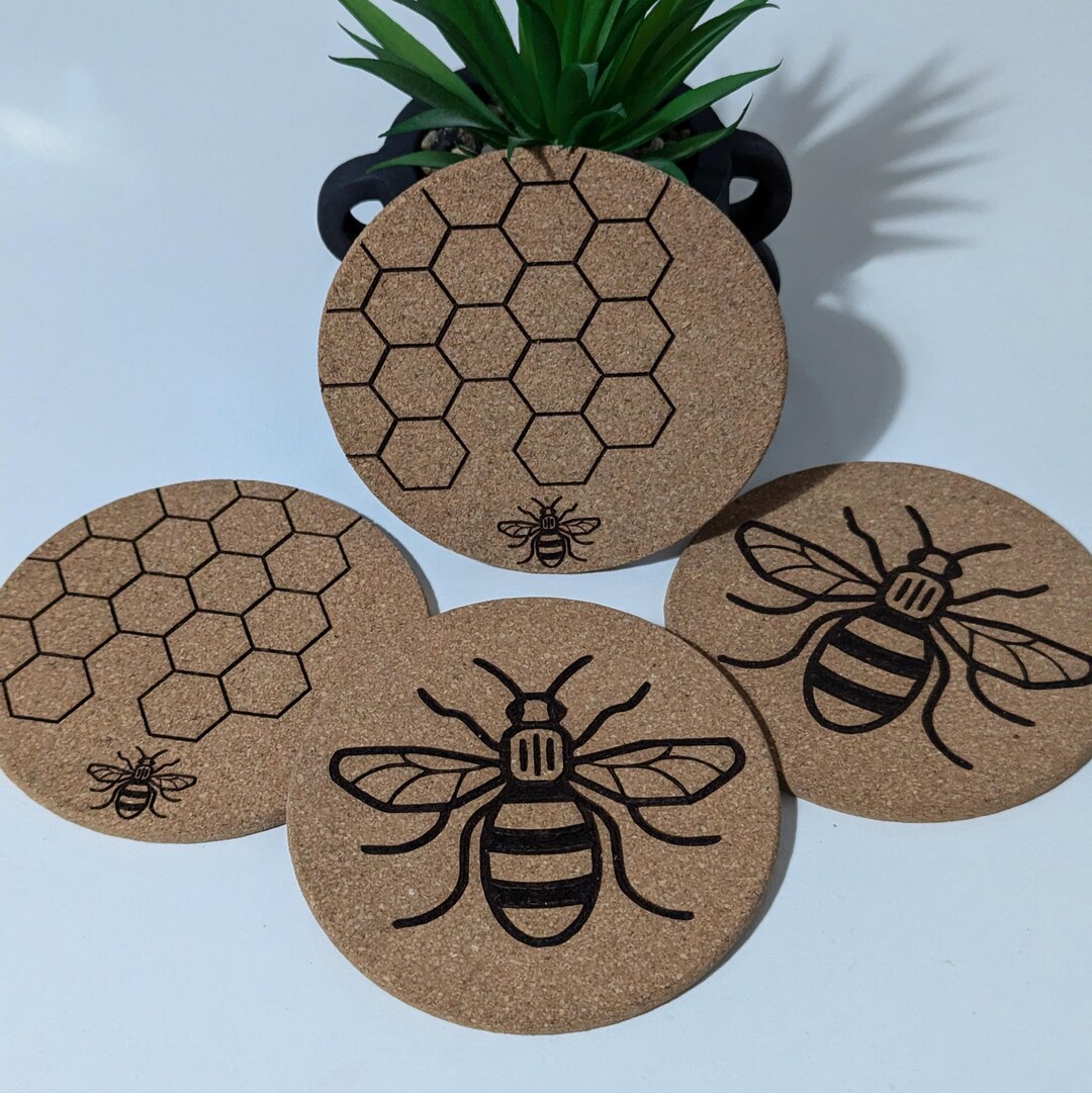 Manchester Bee Coasters Honeycomb Design Unique Housewarming Gift ...