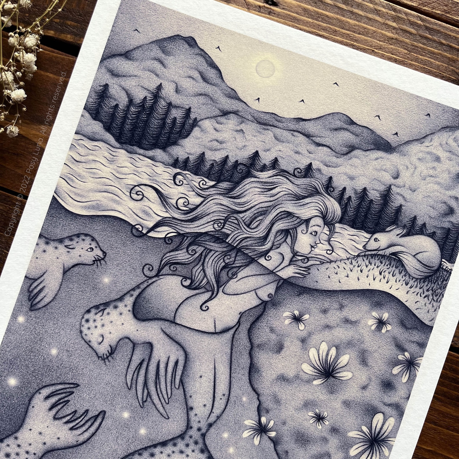 Selkie - Art Print - Scottish Folklore Wall Art Seal Woman - Etsy