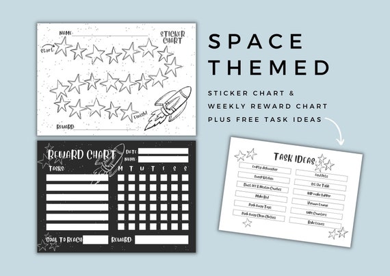 Printable Outer Space Reward Chart Astronaut Behavior Chart - Etsy