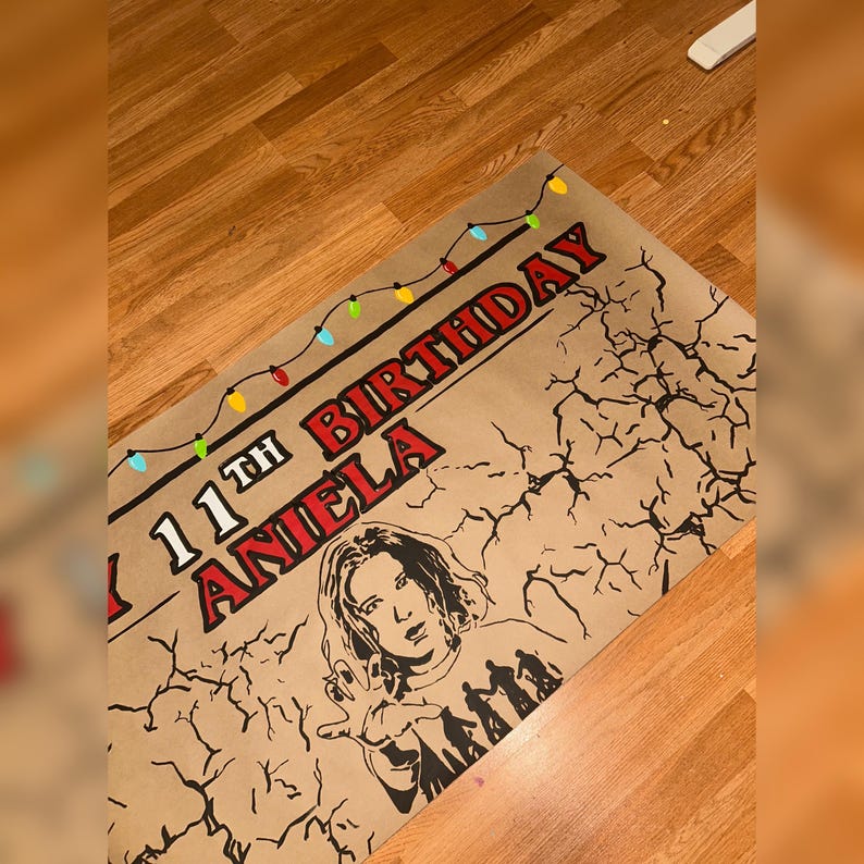 Stranger Things Birthday Banner HAND PAINTED - Etsy