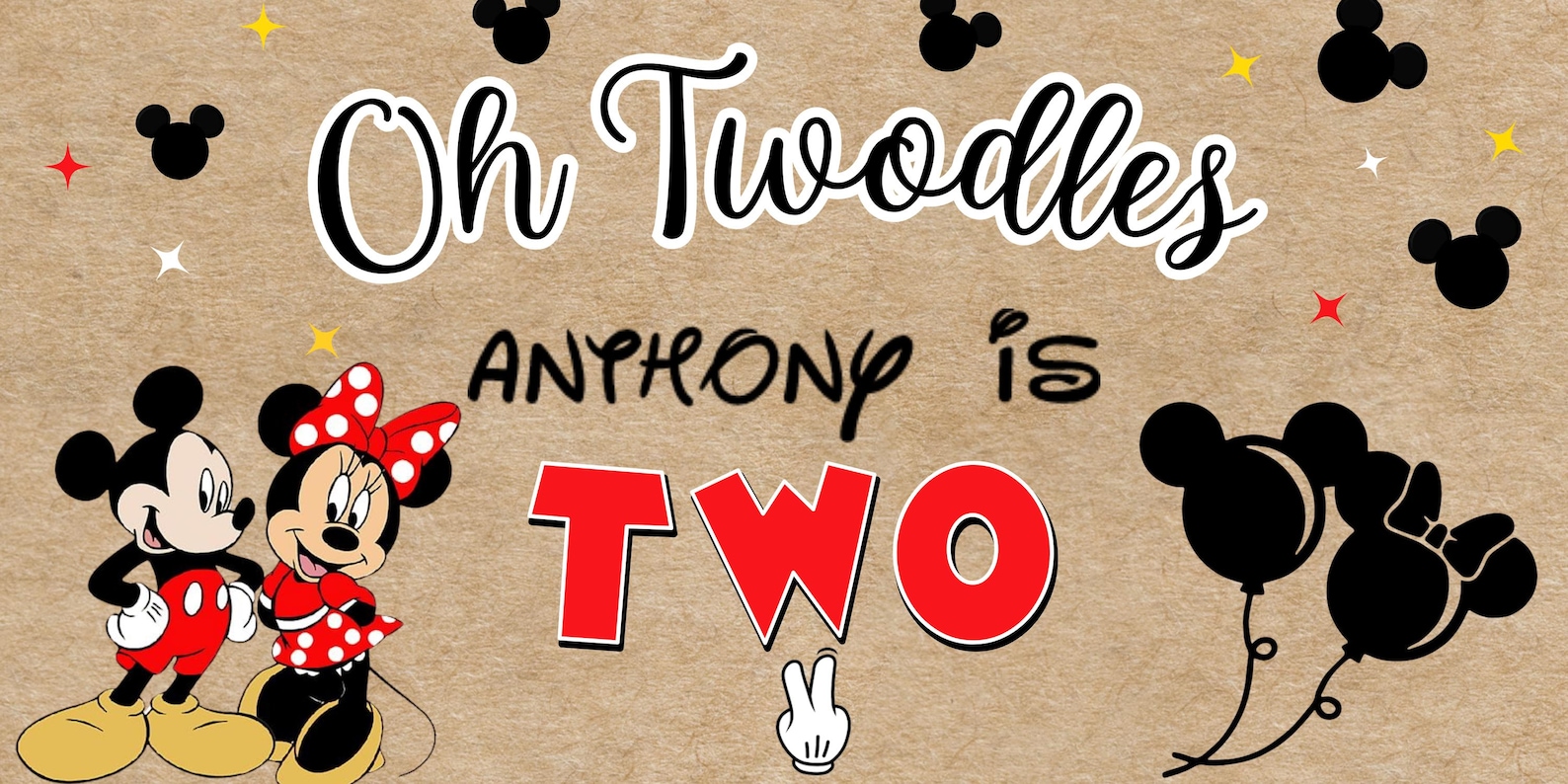 Oh Twodles Mickey Mouse Birthday Banner - Etsy