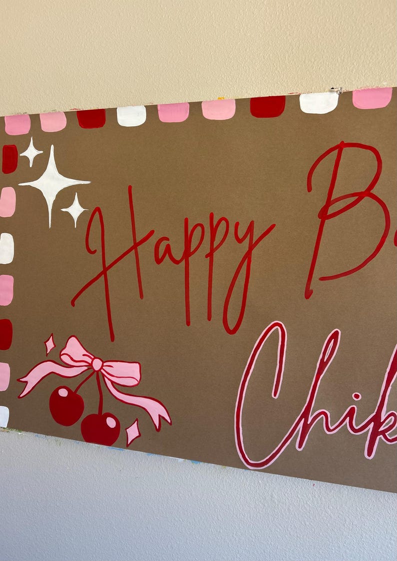 Custom Birthday Banner She's the Cherry on Top/ Cherry Birthday Banner ...