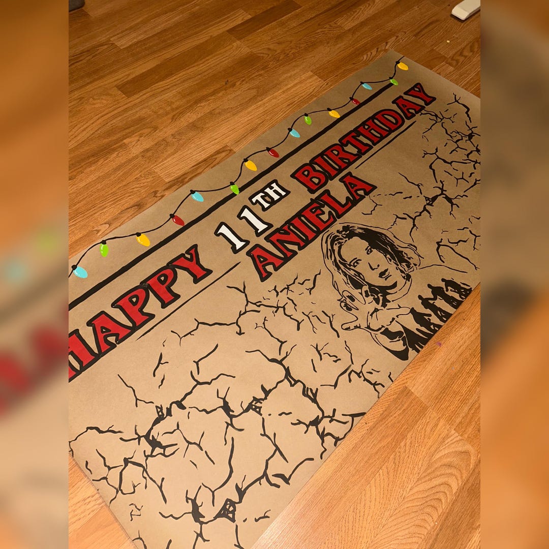 Stranger Things Birthday Banner HAND PAINTED - Etsy