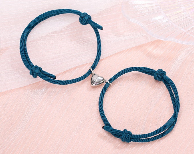 Magnet Couple Bracelets for Lovers Lock Heart Magnetic Bracelet for ...