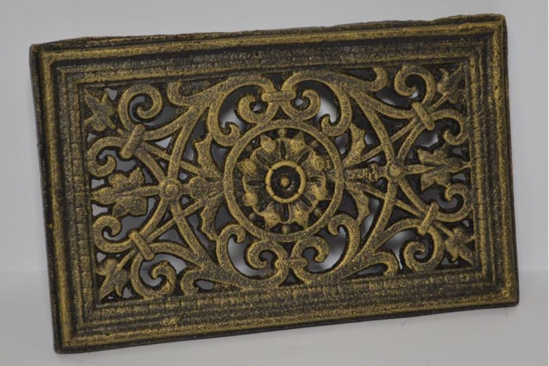 Antique Gold Vent Cover, Vent Cover, Metal Vent Cover, Decorative Vent ...