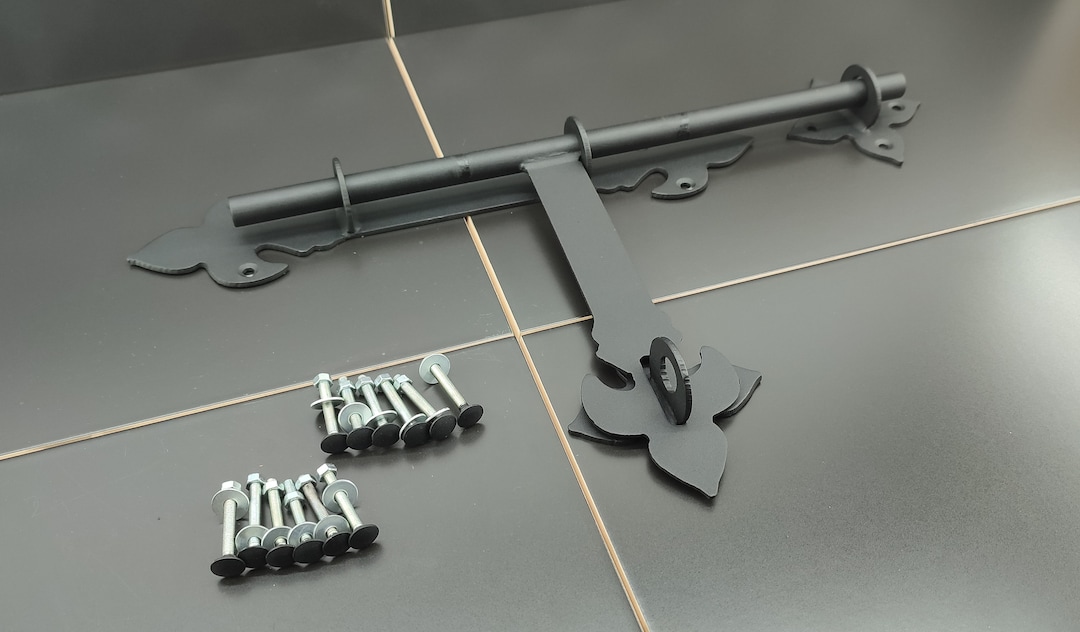 Hand-forged Rustic Iron Slide Bolt Lock for Barn Doors - Blacksmith ...