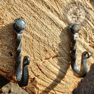 Blacksmith Forged Coat Hooks Hook, Wall Mounted Iron Hook, Nail Hooks, Steel Hook, Wrought Iron ...