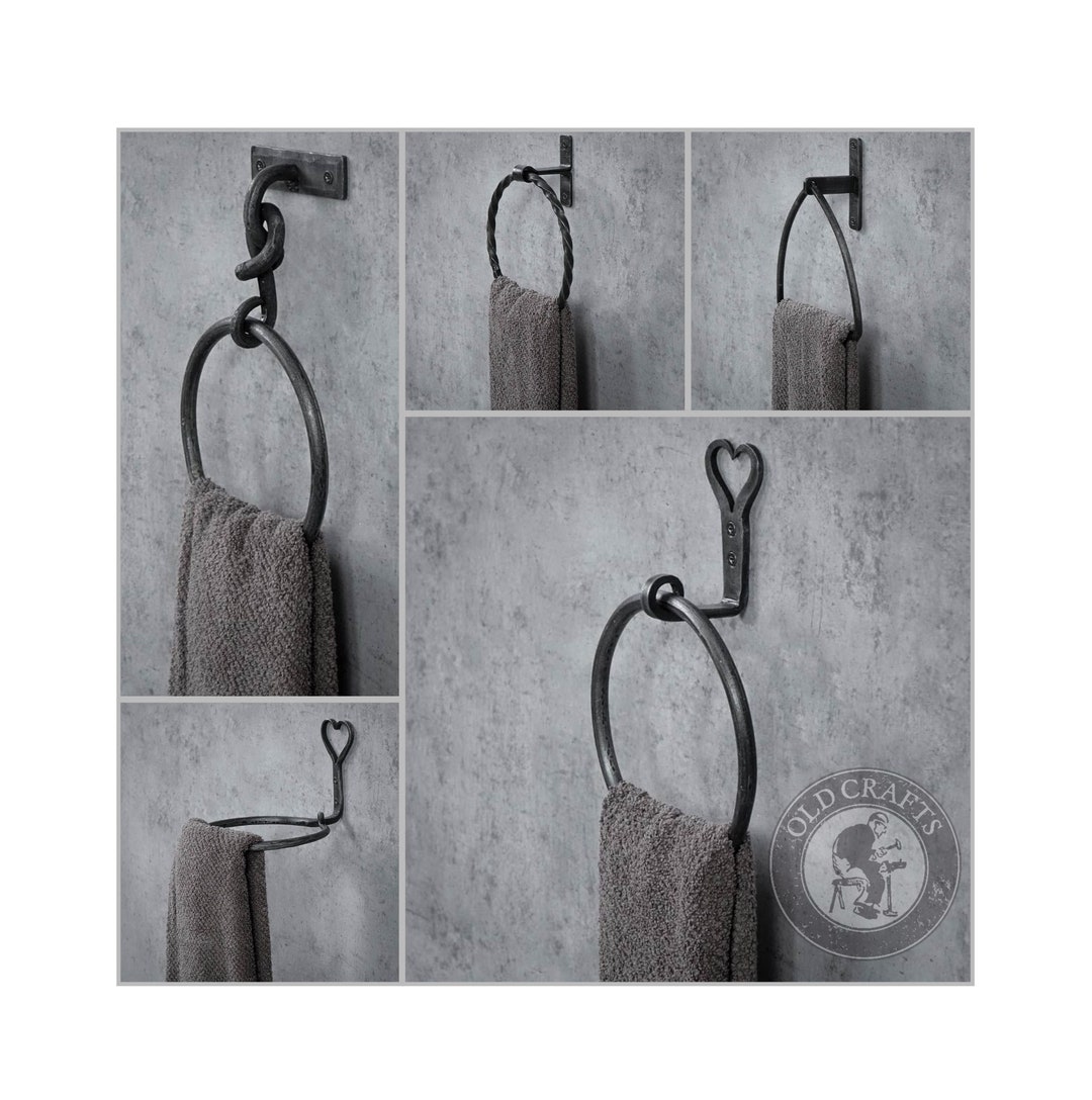 Hand Forged Single Towel Rack, Bathroom Rack, Towel Rack, Wall Mounted ...
