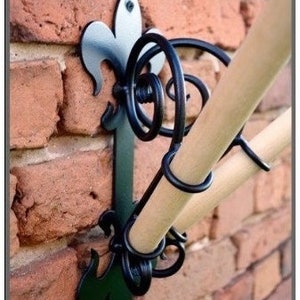 Wrought Iron Single Double Triple Flag Holder, Flag Pole Holder, Wall ...