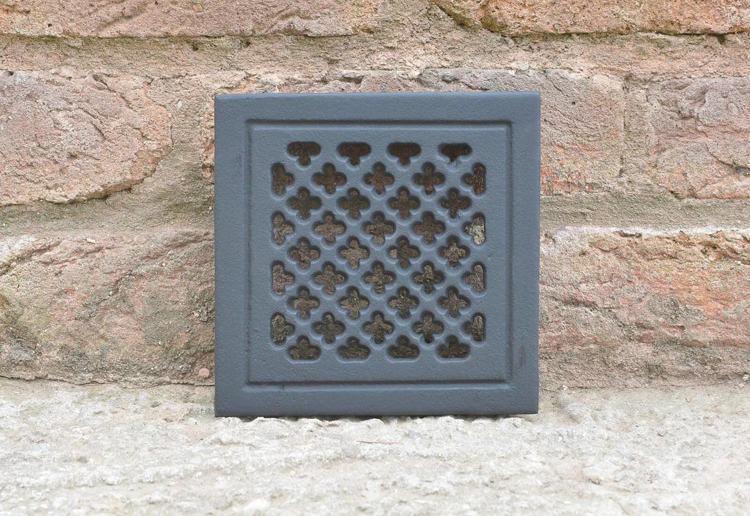 15.5 X 15.5 Cm Cast Iron Grid, Rustic Vent Cover, Vent Grille, Wall ...