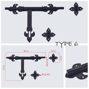 Cottage Forged Iron Slide Bolt Lock, Shutters Latch Lock, Rustic Door ...