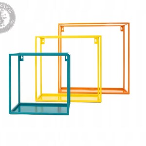 Square Shelfs Hanging, Rustic Loft Style Solid Metal Shelf, Home ...