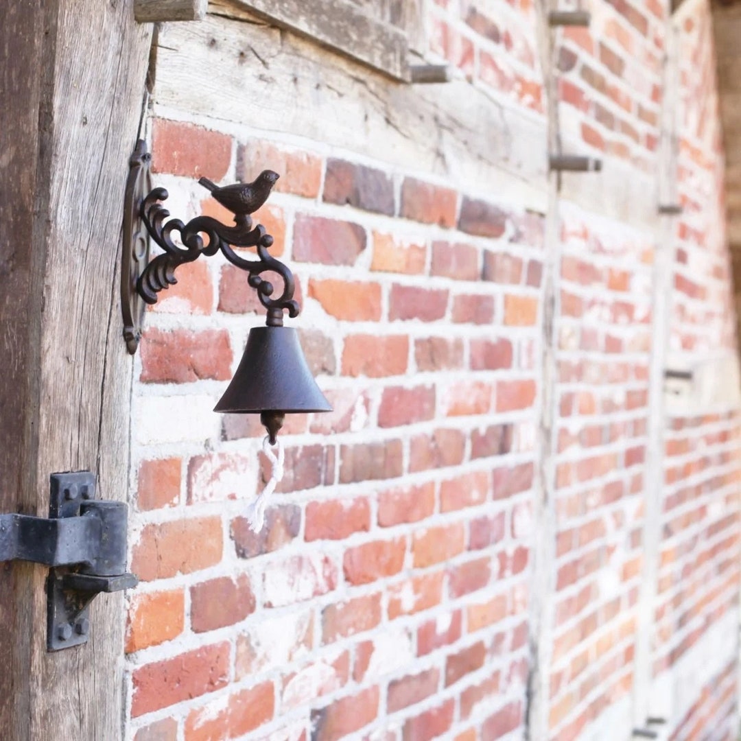 Cast Iron Wall Bell, Dinner Bell, Hanging Doorbell, Farm Rustic Bell ...