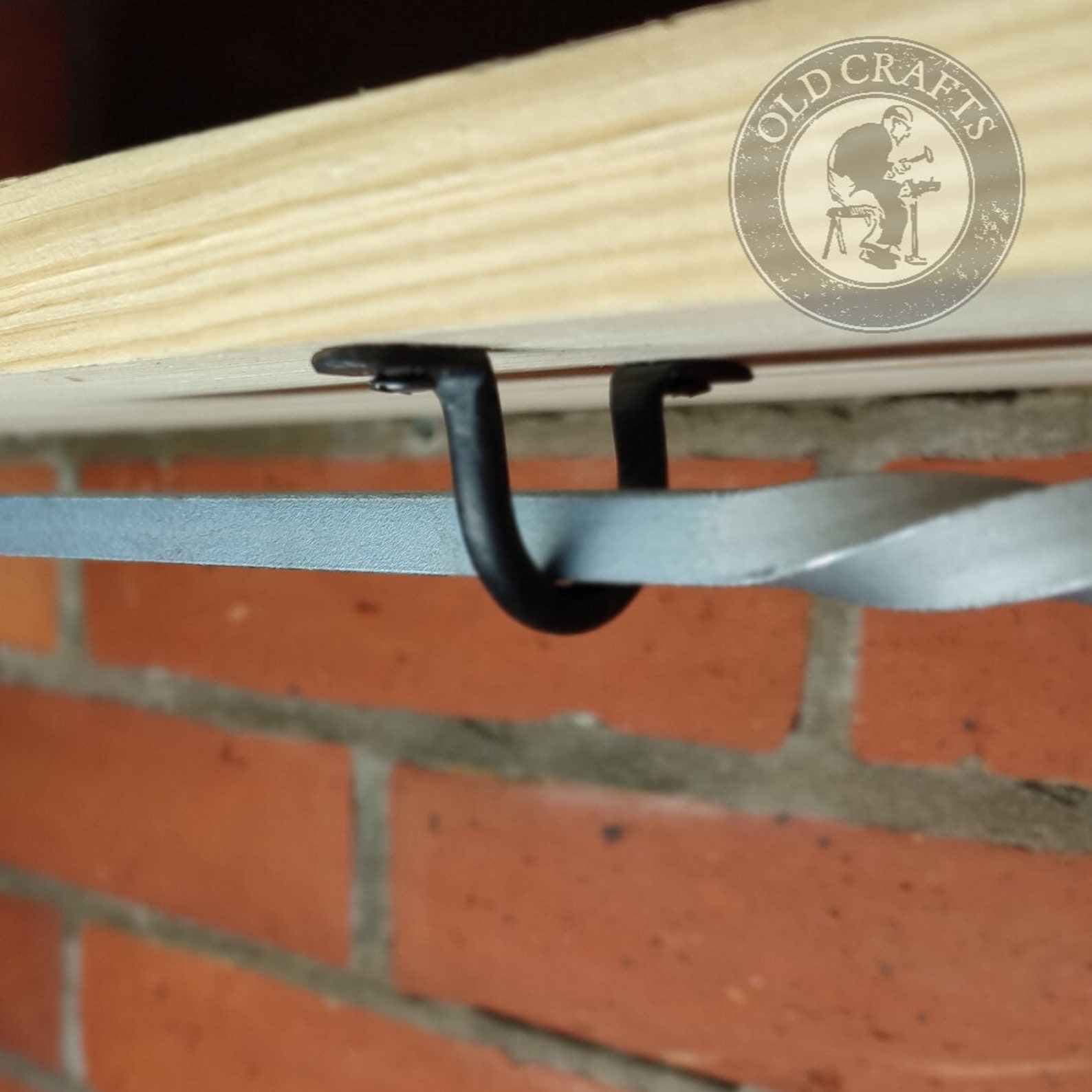 Blacksmith Forged Under Counter Hook Shackle, Iron Shelf Under Holder ...