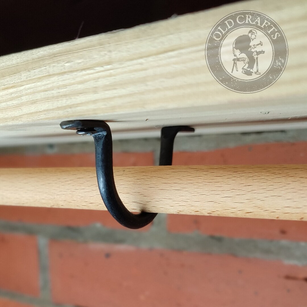 Blacksmith Forged Under Counter Hook Shackle, Iron Shelf Under Holder ...