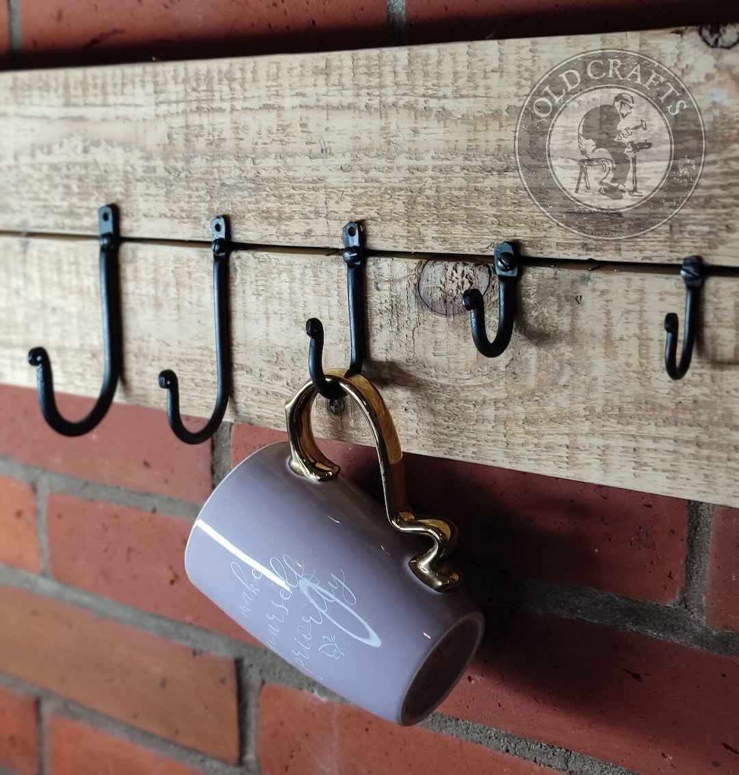 5 Sizes Blacksmith Forged Coat Hooks Hook, Wall Mounted Iron Hook ...