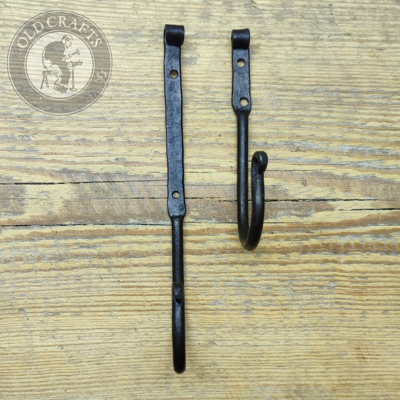 L M Blacksmith Forged Coat Hooks Hook Wall Mounted Iron Hook - Etsy