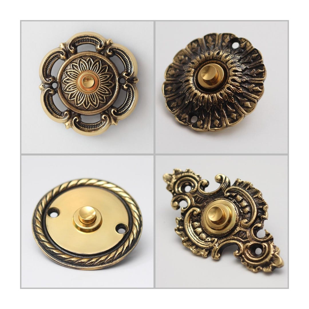 Solid Brass Wired Doorbell, Retro Door Bell, Victorian Style Door ...