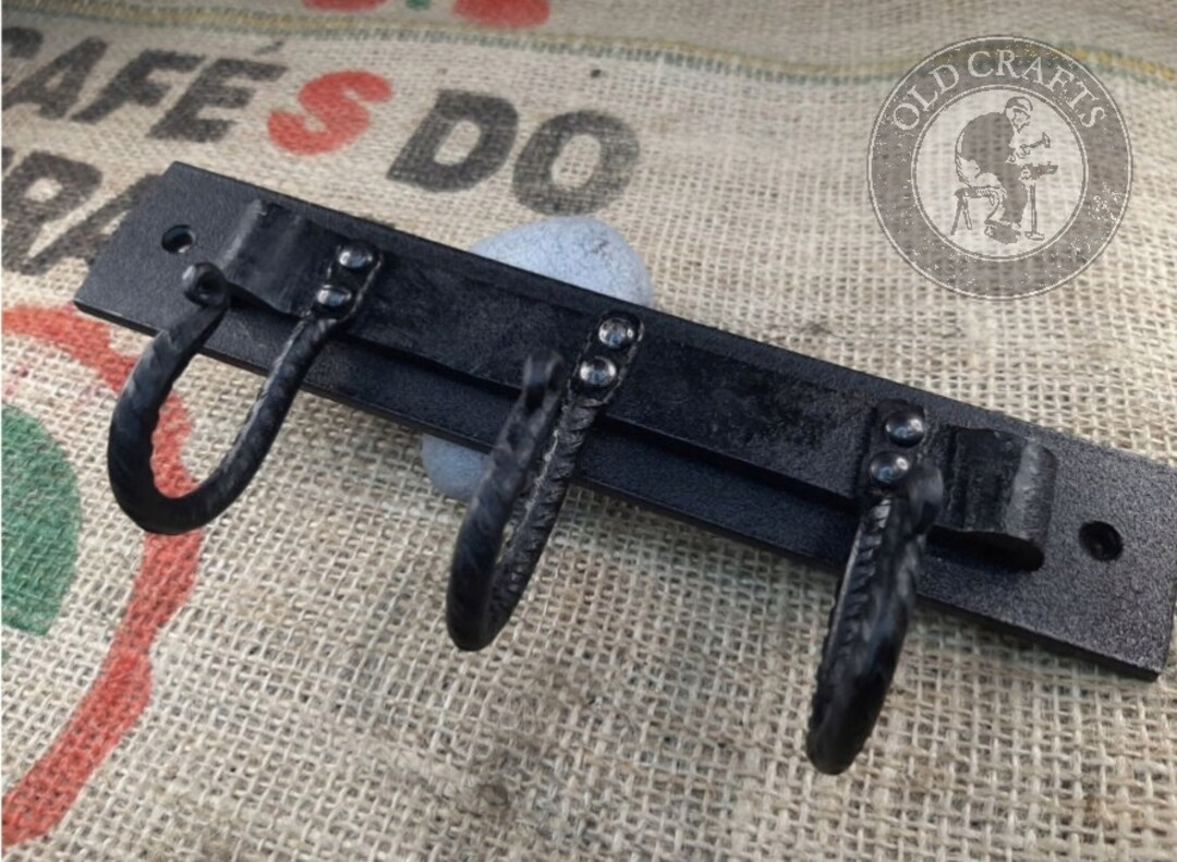 Forged Clothes Hanger, Blacksmith Hand Forged, Antique Black Iron ...