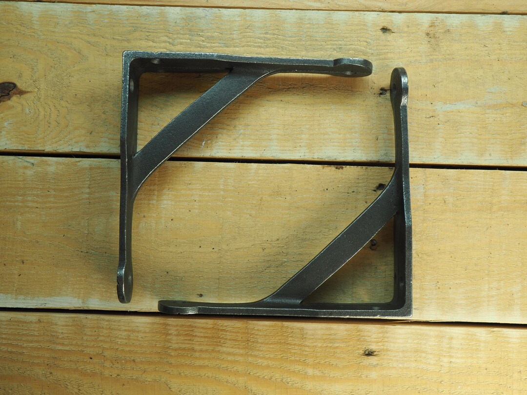 Pair of Rustic Cast Iron Shelf Brackets – Heavy Duty Vintage Industrial ...