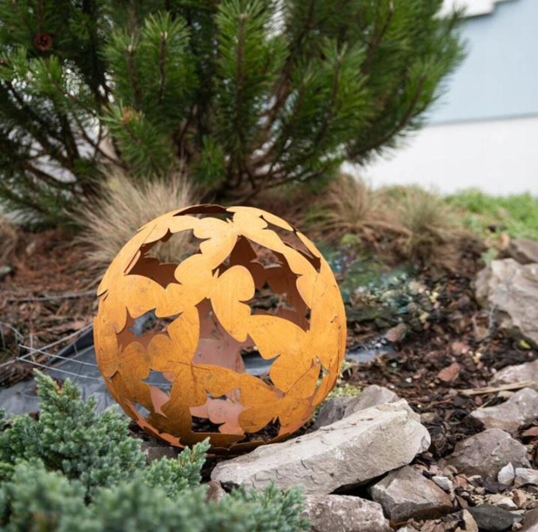 3D Rusty Garden Decorative Metall Ball, RUSTIC CORTEN Ball, Decor ...