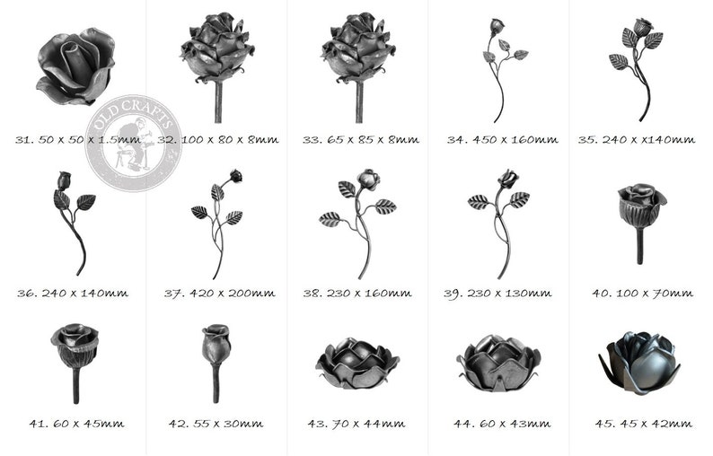 Flowers Rosette Ornament Metal Flower Cast Iron Flower - Etsy