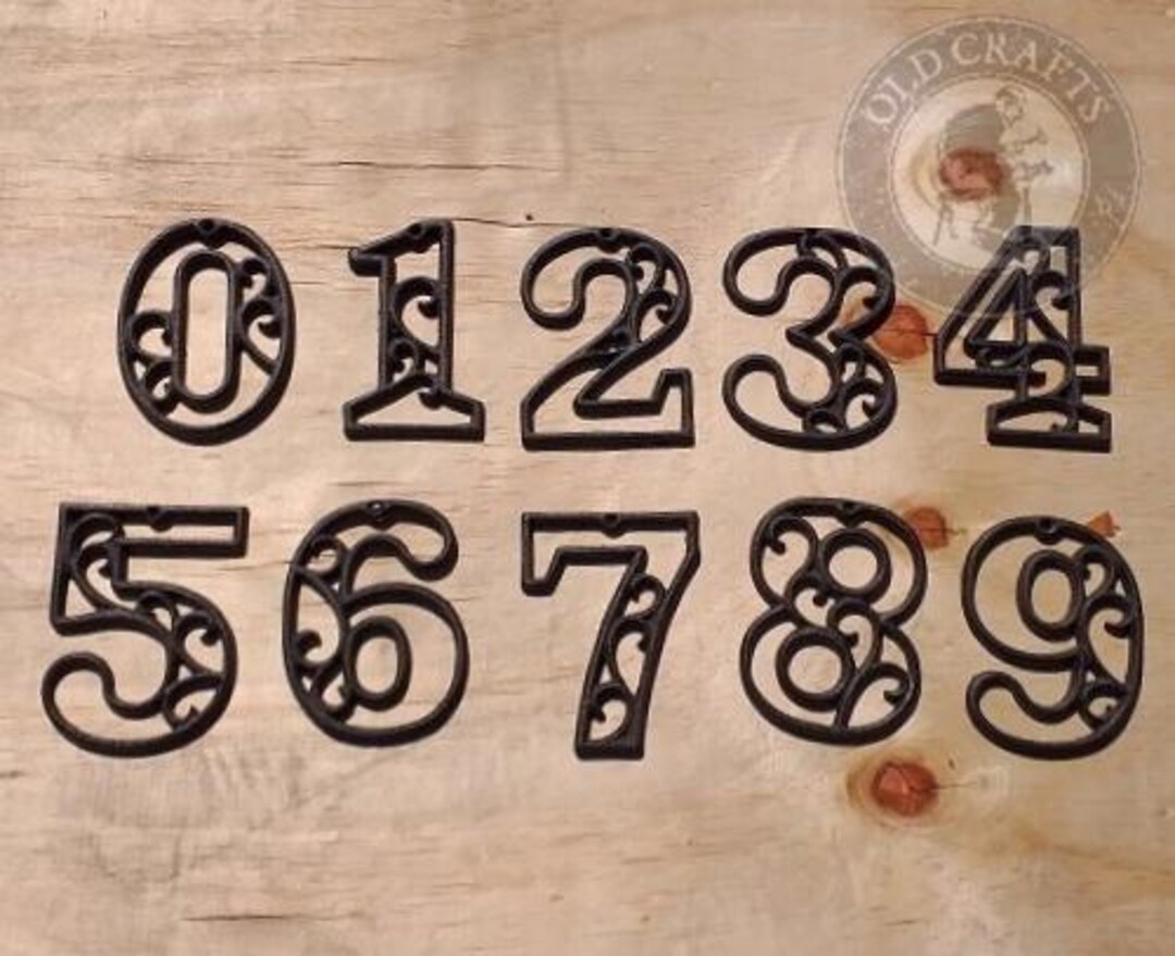 Vintage Decorative Cast Iron Numbers With Mounting Screws, Small Cast ...