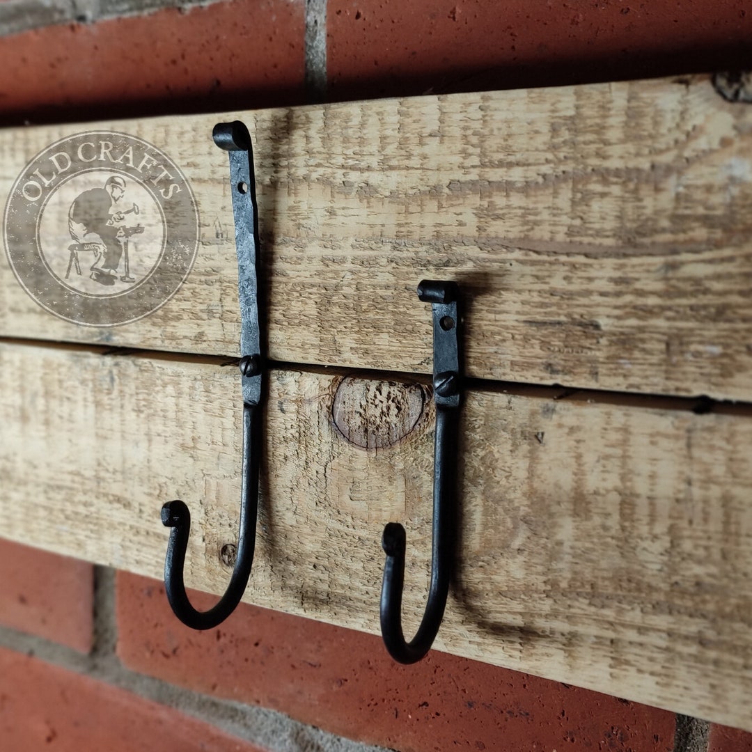 L M Blacksmith Forged Coat Hooks Hook, Wall Mounted Iron Hook, Clothes ...