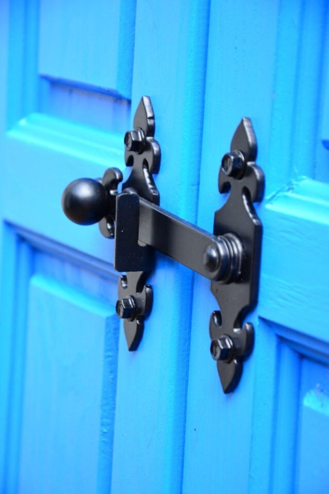 Rustic Black Door Bolt & Shutter Bar Latch – Laser-cut Steel, Black ...