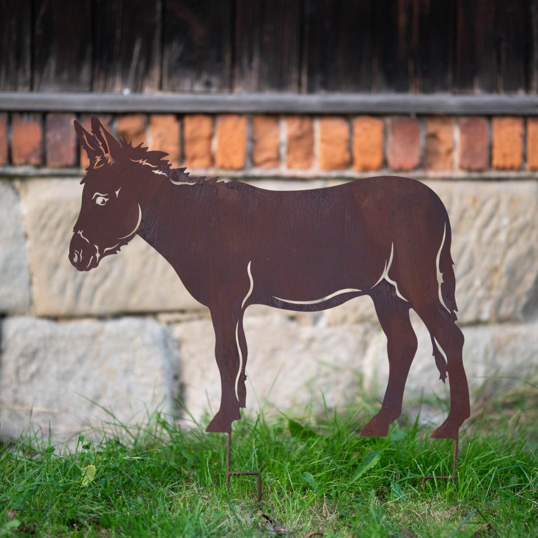 Rysty Donkey, Garden Donkey, Metal Donkey, Rusty Cow, Art Garden Decor ...