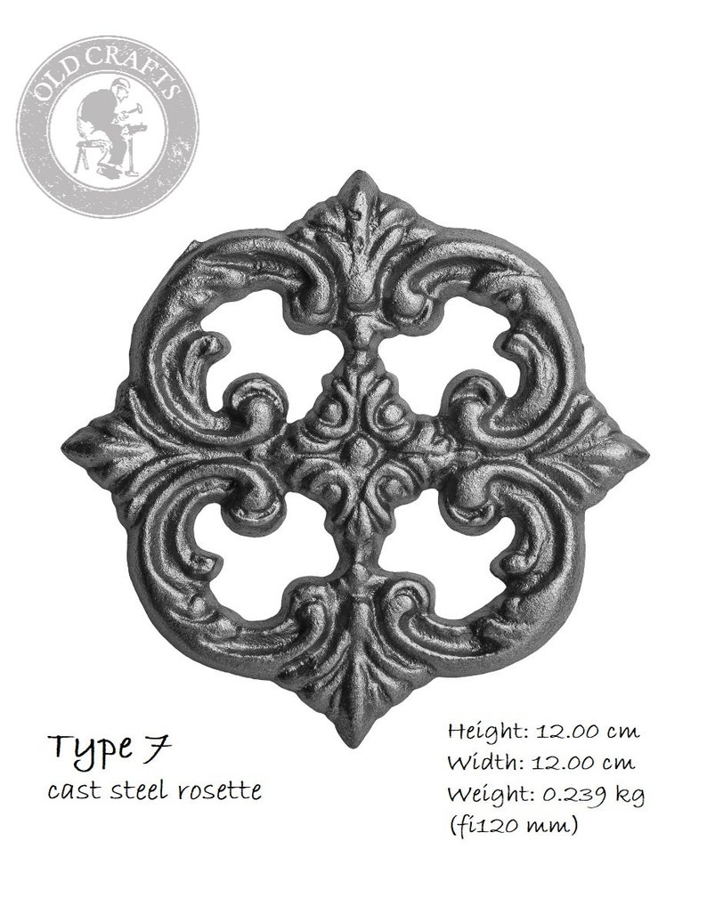 Cast Steel Rosette Ornament Metal Flower Cast Iron Flower - Etsy