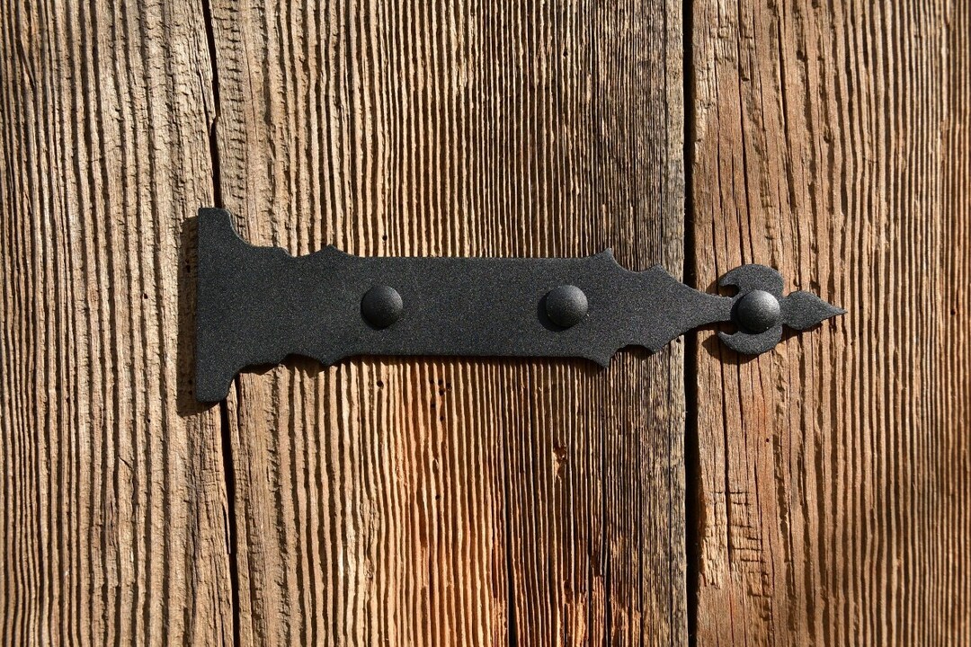 Cast Iron Hand Forged Barn Door Hardware, Decorative Faux Hinges, Dummy ...