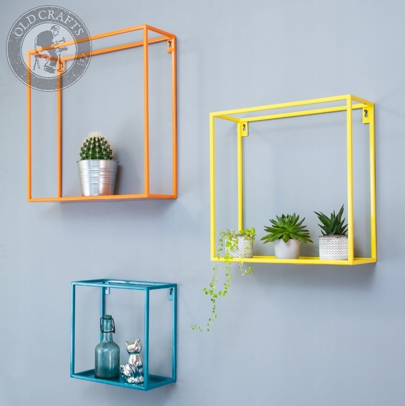 Square Shelfs Hanging Rustic Loft Style Solid Metal Shelf - Etsy