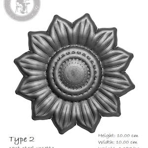 Cast Steel Rosette Ornament, Metal Flower, Cast Iron Flower Rosette ...